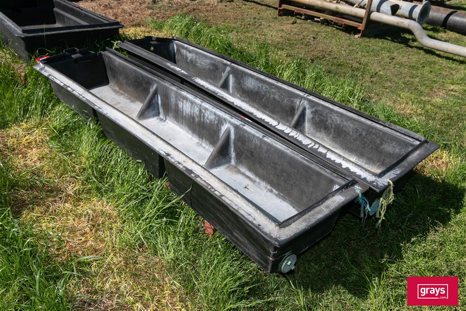 2x Black Poly Feed Trough Auction (0132-5057684) | Grays Australia