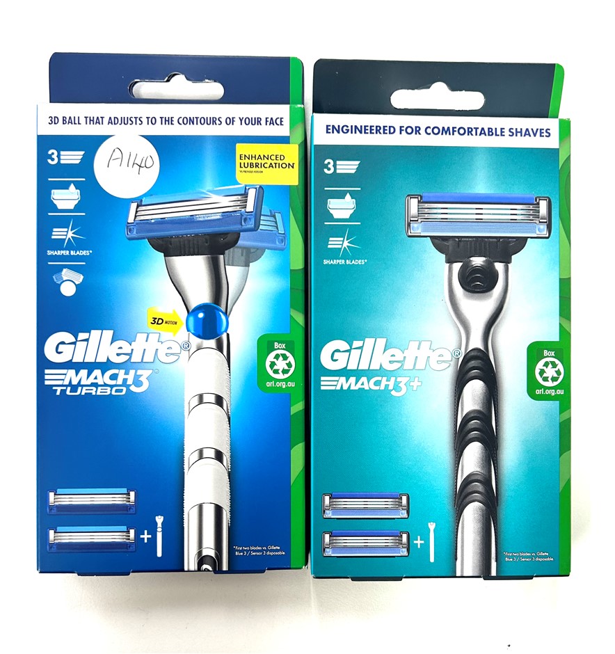 GILLETTE MACH3 TURBO Shaver +6 extra blades & GILLETTE MACH3+ Shaver ...