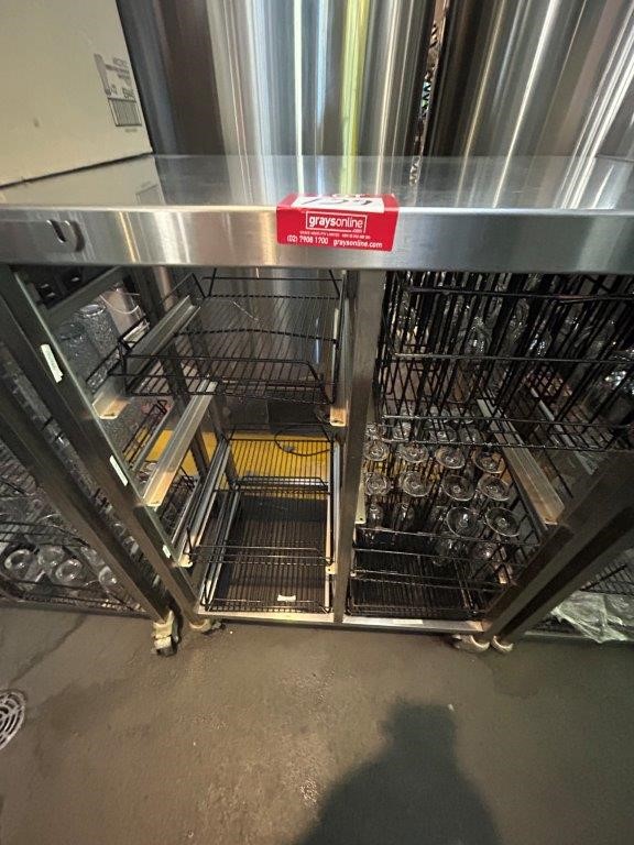 Stainless Steel Mobile Double Side Glass Rack Trolley & Contents ...