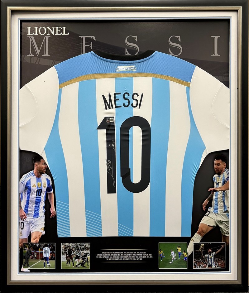 LIONEL MESSI HAND SIGNED ARGENTINA NUMBER 10 JERSEY BECKETT AUTHENTIC ...