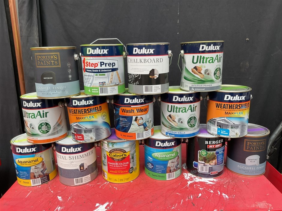 52 x Assorted 2 Litre Tins of Paint Auction (0070-3030723) | Grays ...