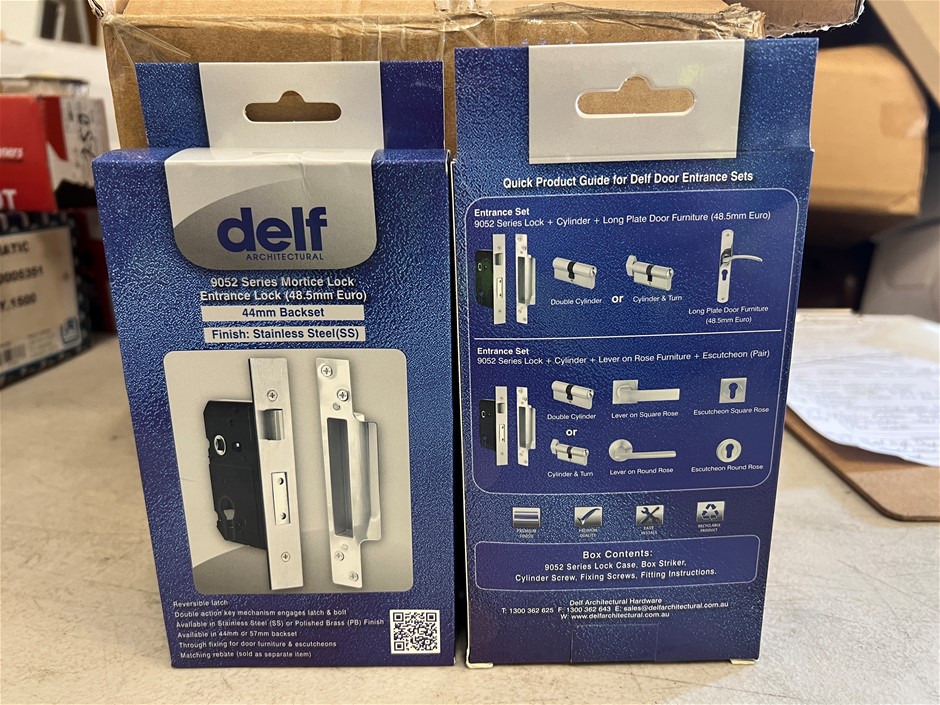 2x Delf 9052 Series Mortise Lock Auction (2043-3030816) | Grays Australia