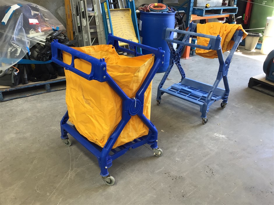 2x Plastic Waste Trolleys Auction (0055-3030792) | Grays Australia