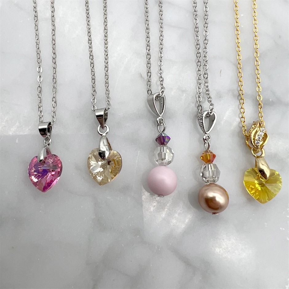 Assorted Genuine Swarovski® Austrian Crystal Pendant Necklaces Auction ...