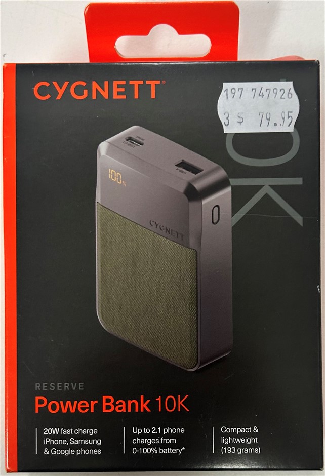 CYGNETT Power Bank 10K/20W Fast Charge Auction (0004-2561865) | Grays ...