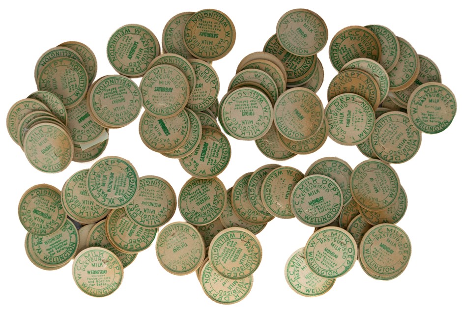 Approx. 107 x W.C.C. (Wellington City Council) Milk Dept. cardboard ...
