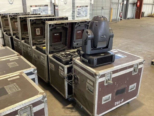 Martin MAC-700 Profile Flight Stage Lights, Qty x 10, Road Cases, Qty x ...