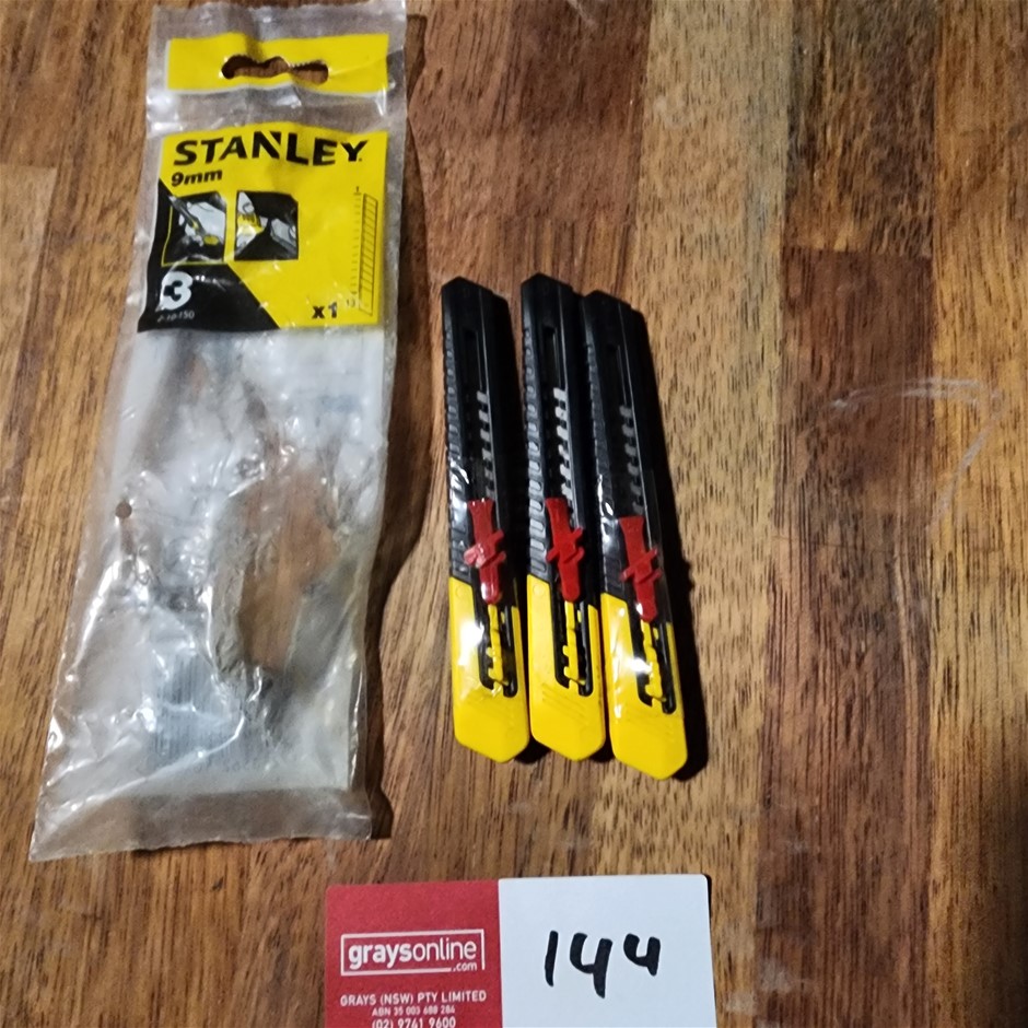 STANLEY 3 Pack 9mm Box Cutters Auction (0144-5058426) | Grays Australia