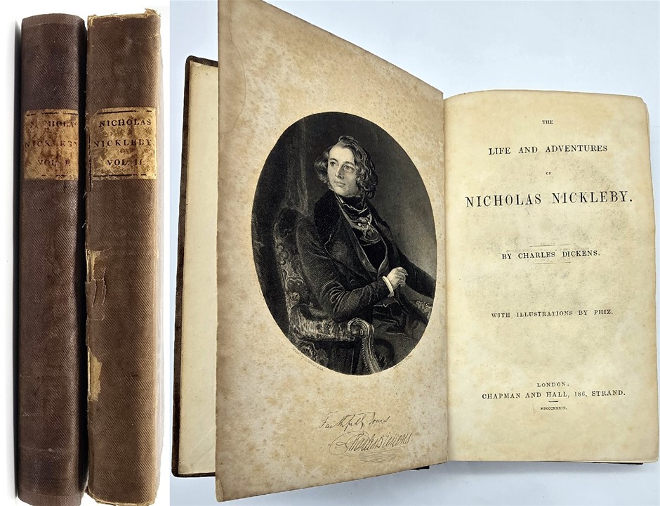 FIRST EDITION CHARLES DICKENS - 1839 COMPLETE 2 VOLUME SET Auction ...