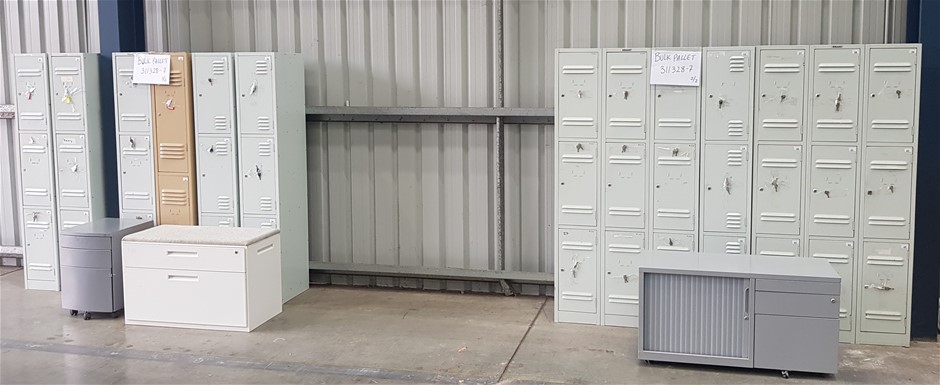 Bulk Pallet of Assorted Office Lockers & Storage Cabinets Auction (0001 ...