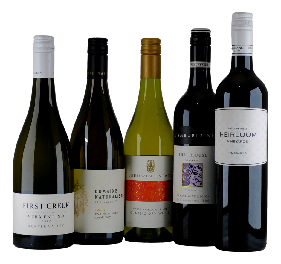 Mixed Pack of Red & White Wine (5x 750mL), Multi-Region Auction (0022 ...