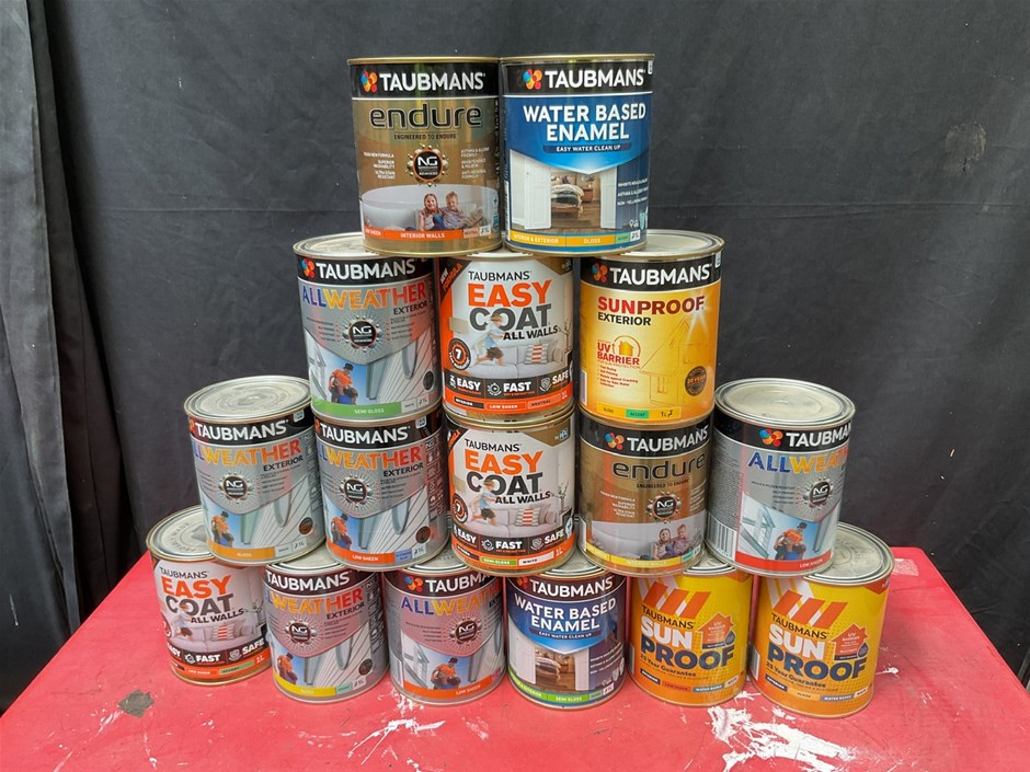 66 x Assorted 1 Litre Tins Taubmans Paint Auction (0008-3031104 ...