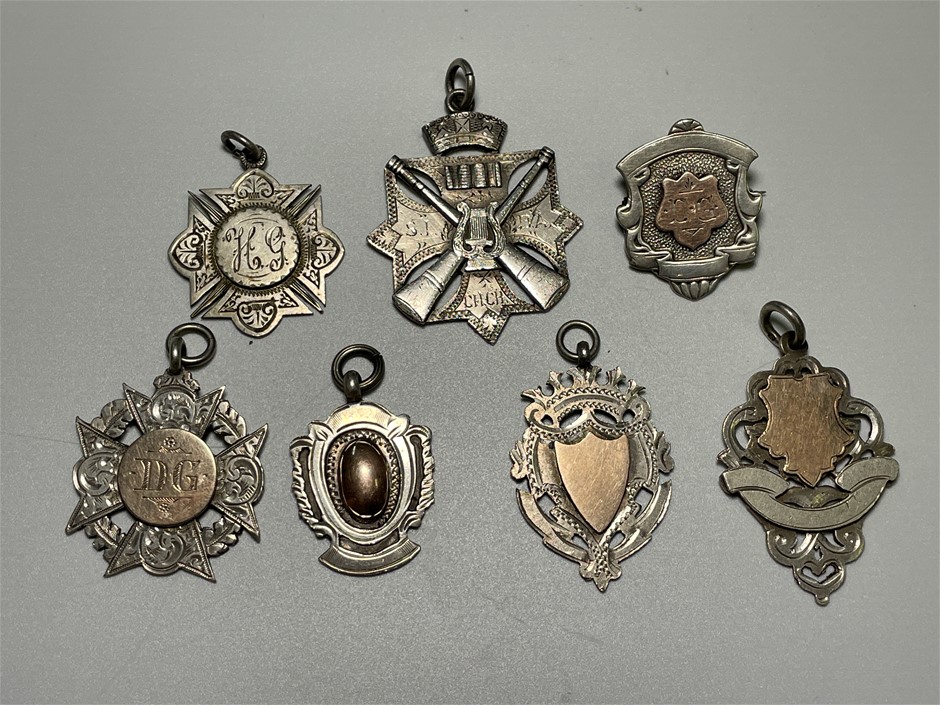 Band and Highland fob medals, won by H.Glover and Doris Glover between ...