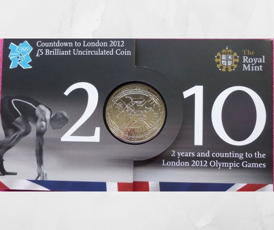 2010 Royal Mint London Olympic Games Countdown £5 Five Pounds Crown ...