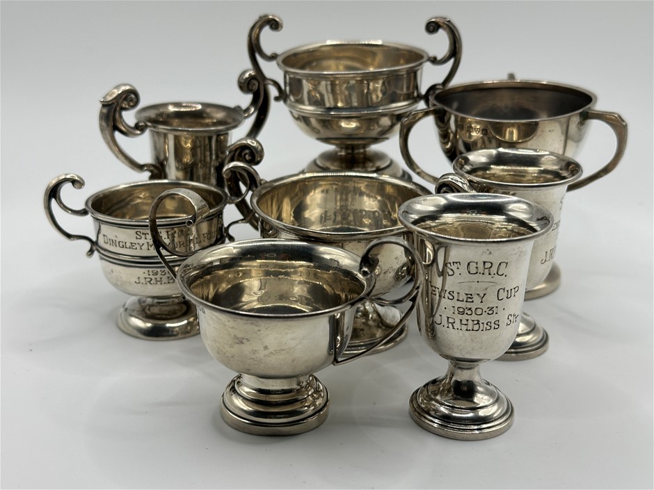 St.G.R.C. (St George Rowing Club), a series of small silver trophy cups ...
