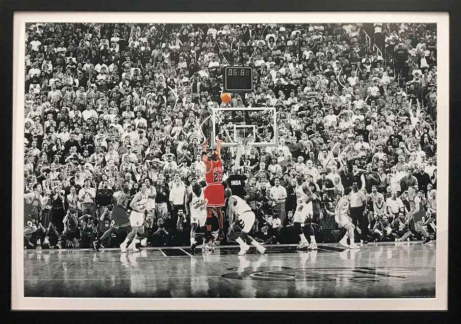 MICHAEL JORDAN 'THE LAST SHOT" FRAMED TO A GALLERY STANDARD. Auction ...