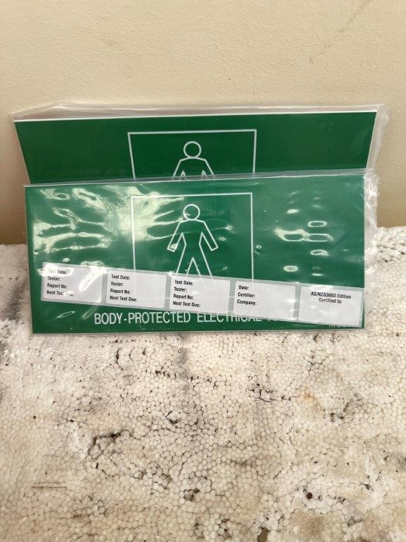 2 x Clipsal Body Protection Signs Auction (0122-3031509) | Grays Australia