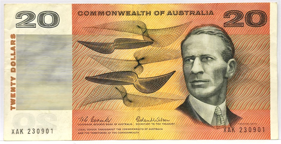 1966 COMMONWEALTH OF AUSTRALIA $20 BANKNOTE (EXTREMELY FINE) Auction ...