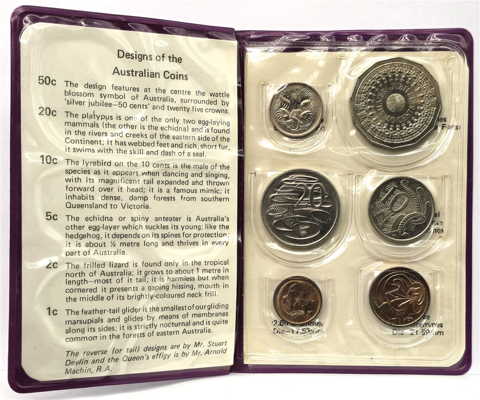 1977 SILVER JUBILEE COMMEMORATIVE R.A.M. UNCIRCULATED COIN SET Auction ...