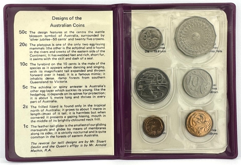 1977 SILVER JUBILEE COMMEMORATIVE R.A.M. UNCIRCULATED COIN SET Auction ...