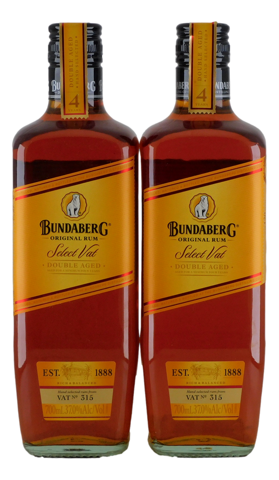 Bundaberg Rum Original Rum, Select Vat, Double Aged Vat 315 (2x 700mL). Auction (0030-10732340 ...