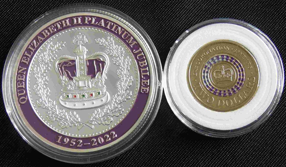 2013 QEII Purple Coronation 60th Anniversary $2 Coin & Silver Plated ...