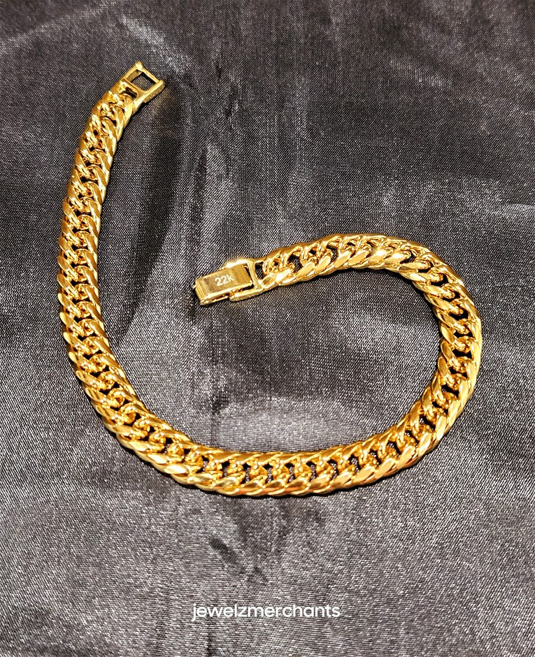 4-Layer 22k Yellow Gold-Plated Bracelet stamped(22K)-21cm-Quality ...