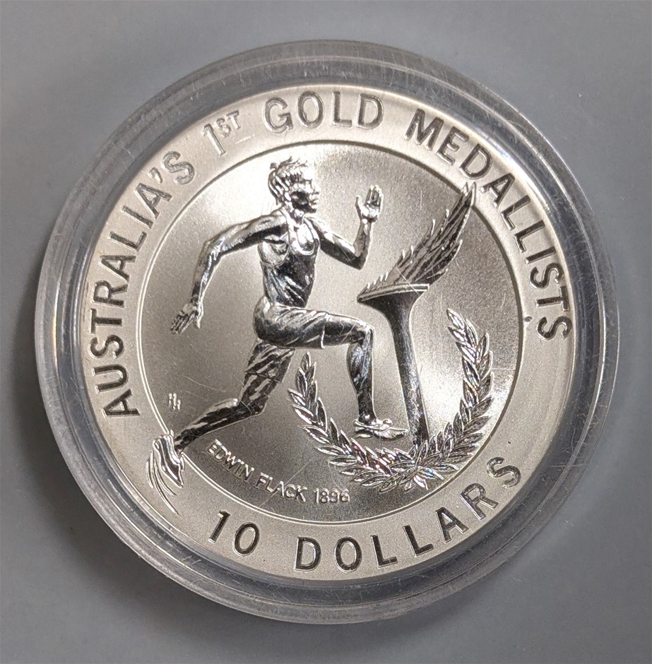 1994 AUSTRALIA Gold Medal Silver TEN DOLLARS Coin in Mint Sealed ...