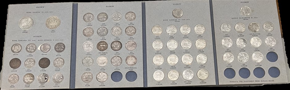 Complete Set of Australia Silver Crown & Florin Coins Albums Auction ...