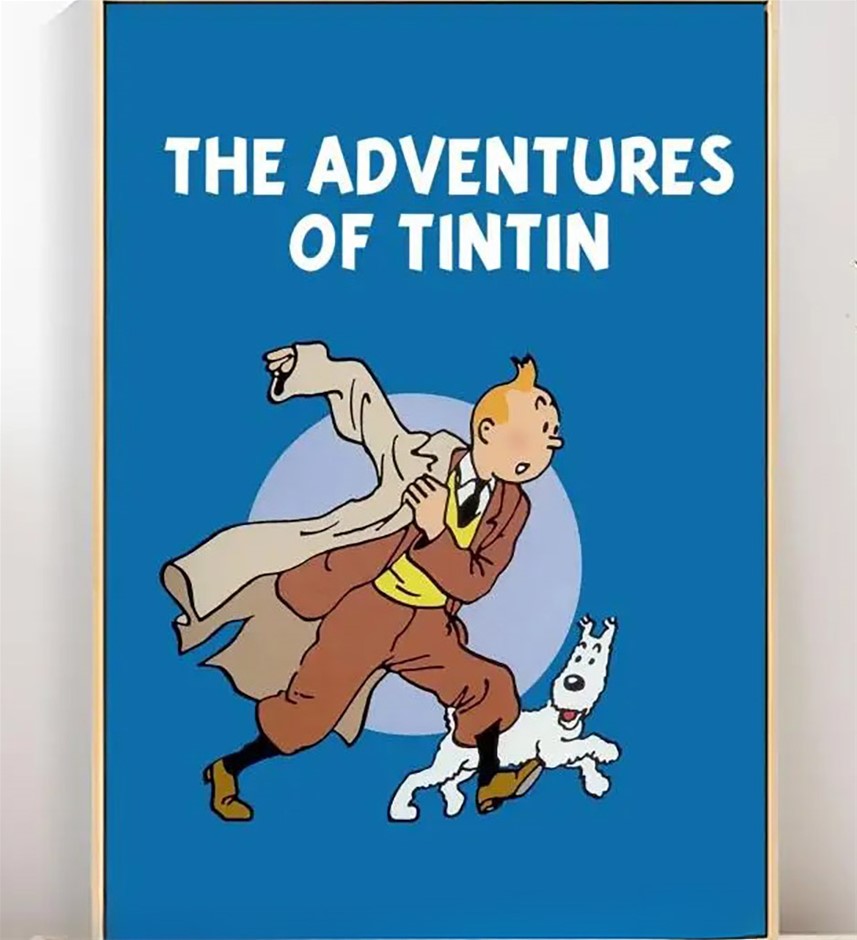 Vintage TINTIN Comic Art " ADVENTURES OF TINTIN " Canvas Print Auction ...
