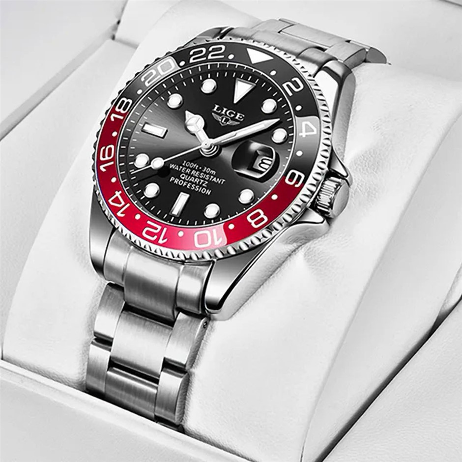 LIGE Military Style SS Men's Quartz Watch Auction (0011-2564778 ...