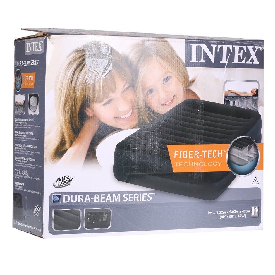 INTEX Dura Beam Series Fiber-Tech Technology Air Bed with Built-in ...