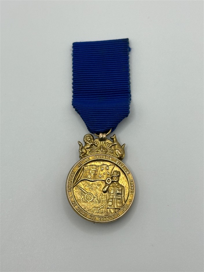 WWI Return 9Ct Gold badge to Pte. E.Kear. Approx. 9.2gm. Auction (6001-5058980) | Grays Australia