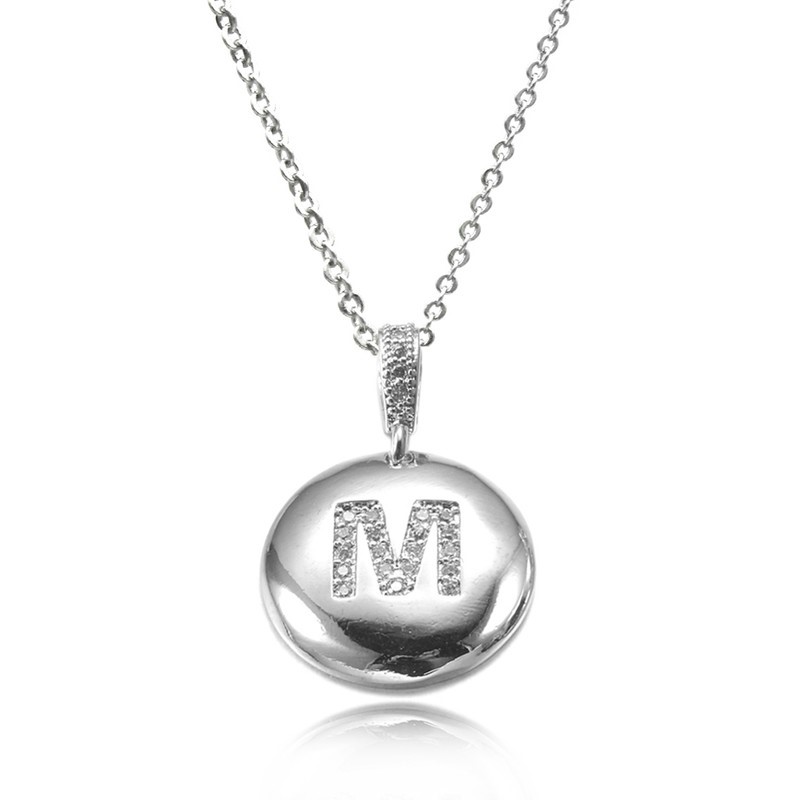 Personalized Letter 'M' Platinum Plated w/ CZ Fine Jewellery Beads ...