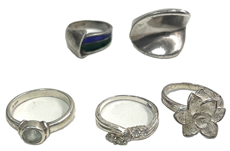 5 x Sterling Silver Designer Rings Auction (0160-2565738) | Grays Australia
