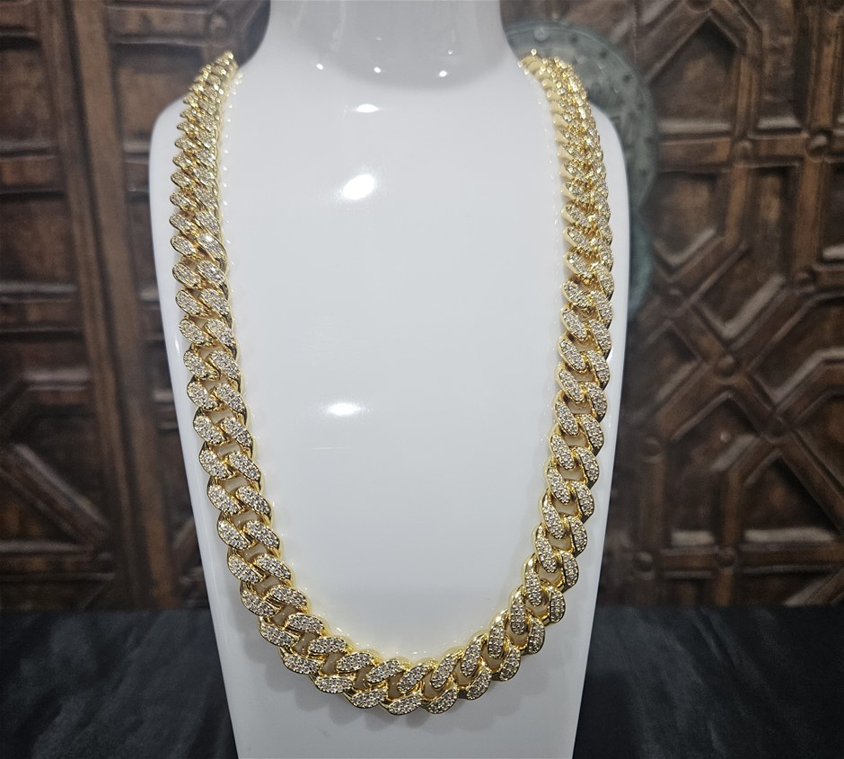 18k Yellow Gold Filled Cuban Chain stamped(18K)-55cm-Quality Guarantee ...