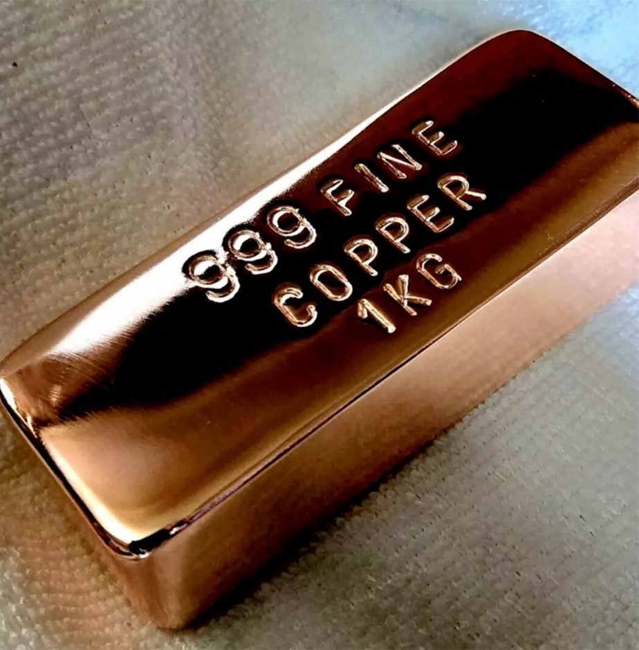 1kg Copper Ingot Bar 999 Fine - Shrink Wrapped Mirror Finish Auction ...