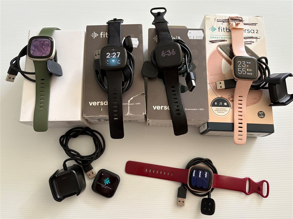 Fitbit Versa 2, Versa 3, Versa 4 Watches (Lot of 6) Auction (0001 ...