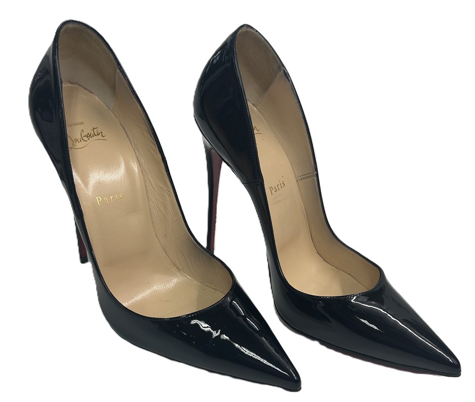CHRISTIAN LOUBOUTIN So Kate 120 Black Patent Leather Stiletto Heels ...