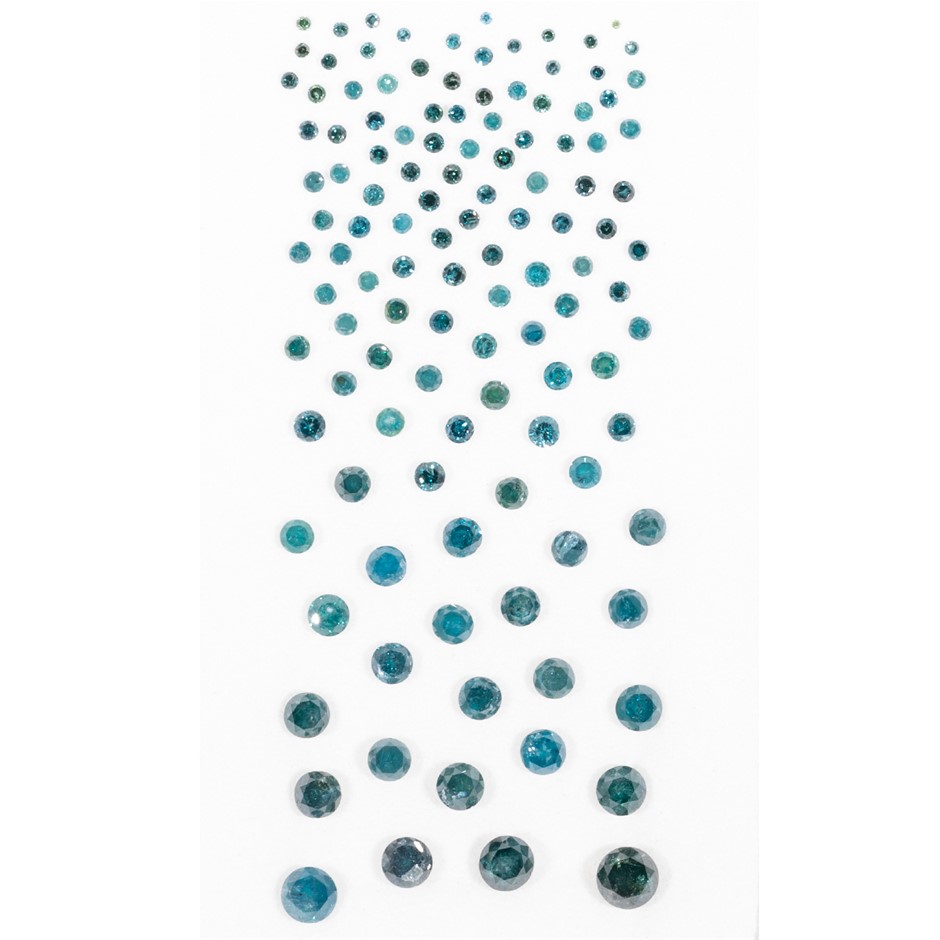 5.01ct TSW Colour Enhanced Blue Natural Diamond Collection Round ...