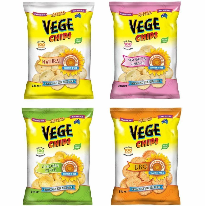 66 x Assorted Single Serve Veggie Chip Packs, Incl: 26 x AJITAS Vege ...