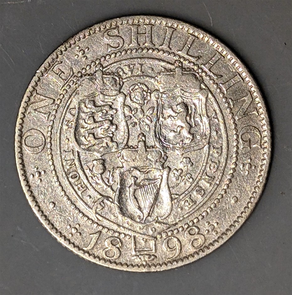 1898 Great Britain UK Queen Victoria Silver Shilling Coin Auction (0015 ...
