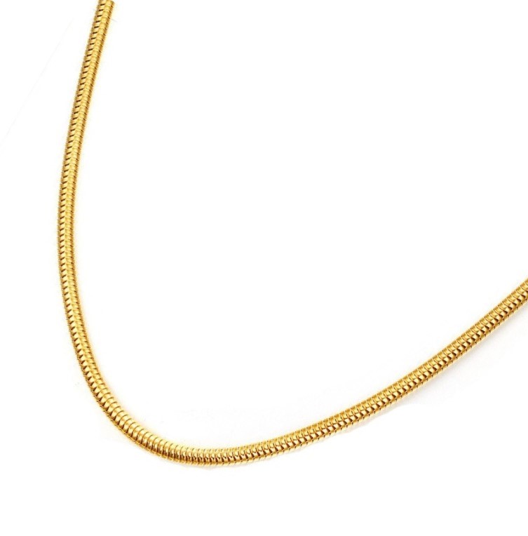 Classic 3mm Stainless Steel Snake Chain Necklace - 20 Inches (Yellow ...