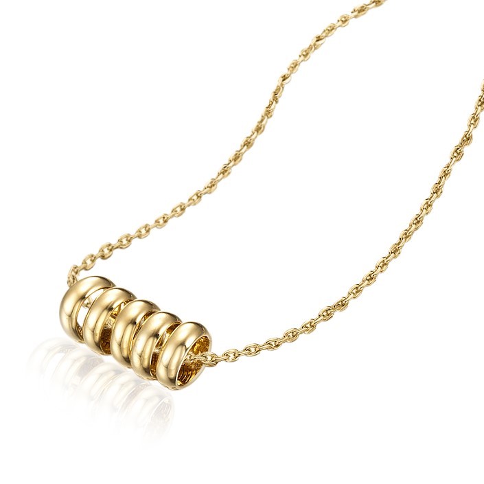 18ct Heavy Yellow Gold Plated 5 Ring Lucky Charm Necklace Auction (0185 ...