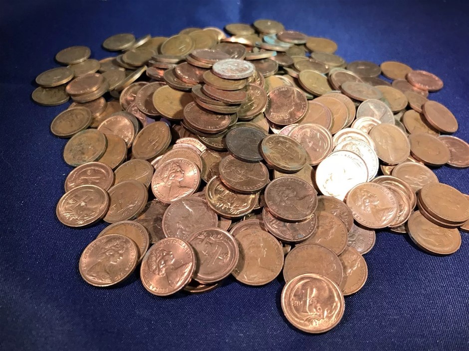 Australian 1 Cent Decimal Coin Bulk Lot. 225 Grams Auction (0004 ...