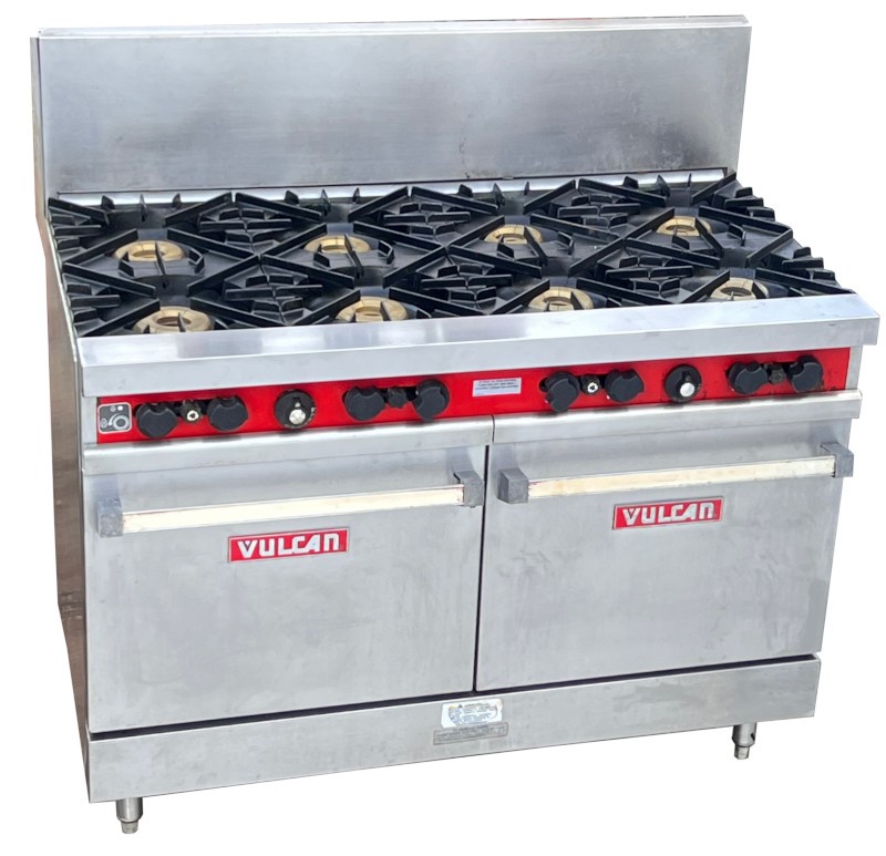 VULCAN 8 BURNERS GAS STOVE WITH DOUBLE STATIC OVENS Auction (0005 ...