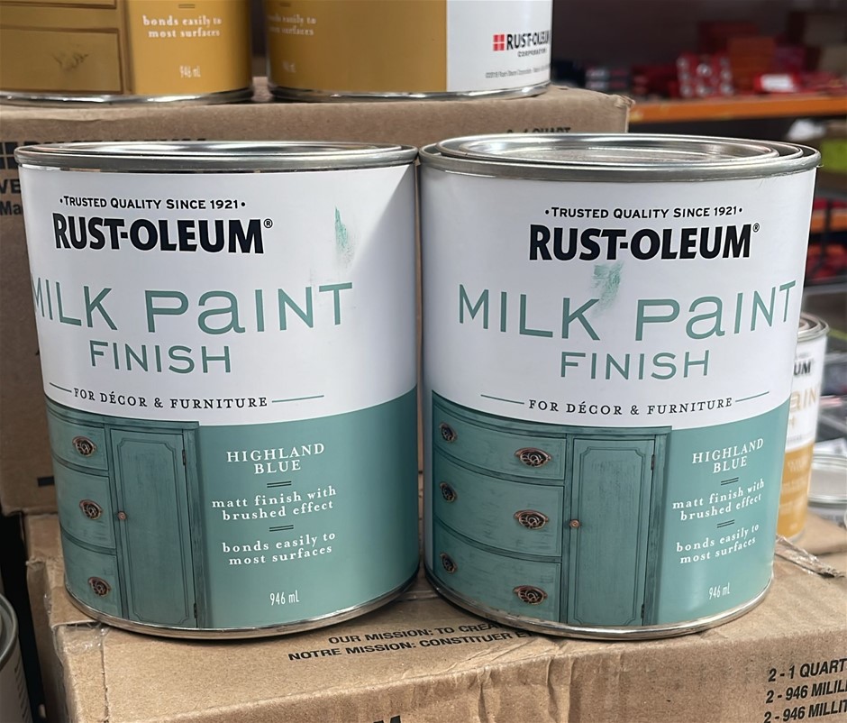 (Twin Pack) Highland Blue Rust-Oleum Milk Paint Finish 946ml Auction ...