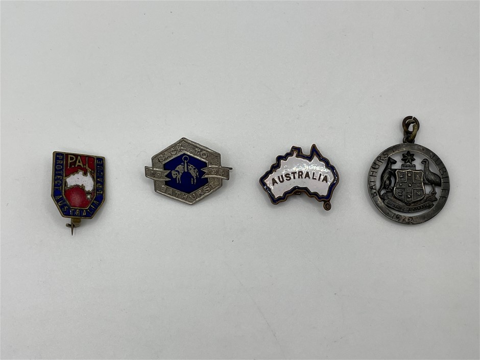 4 x Assorted Union Badges Incl. P.A.L, Australia & Bathurst. Auction ...