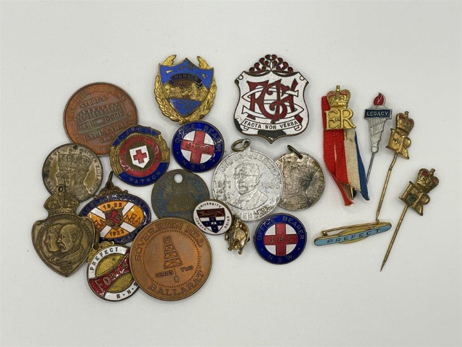 21 x Asstd Sporting/Education Pins/Badges. Incl. NSW. Cir 1861-1925 ...