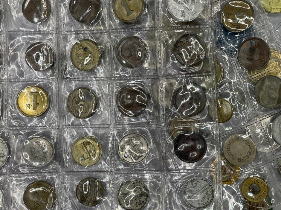 86 x Asstd Tasmanian tokens/ coins incl. Civic, Racing & Turf club ...